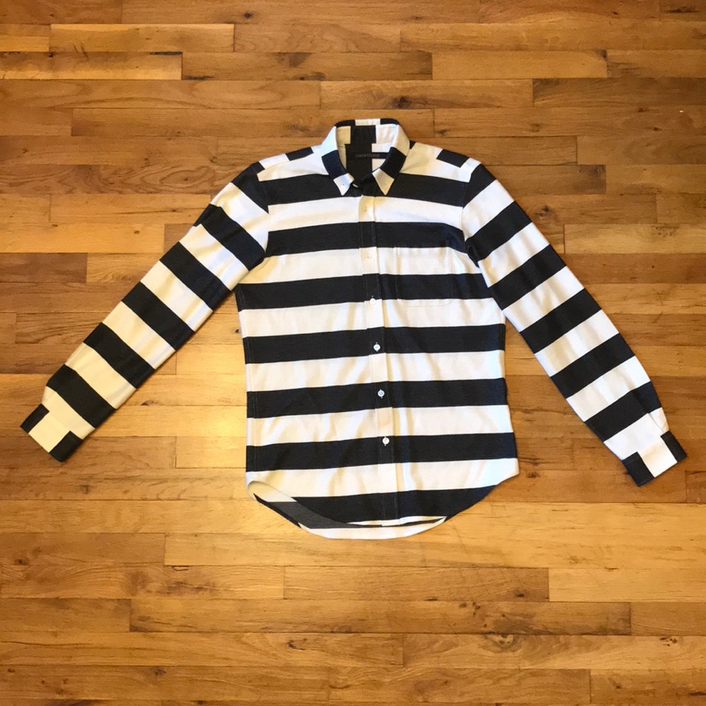 Timo Weiland Black And White Long Sleeve Button Up - Gem